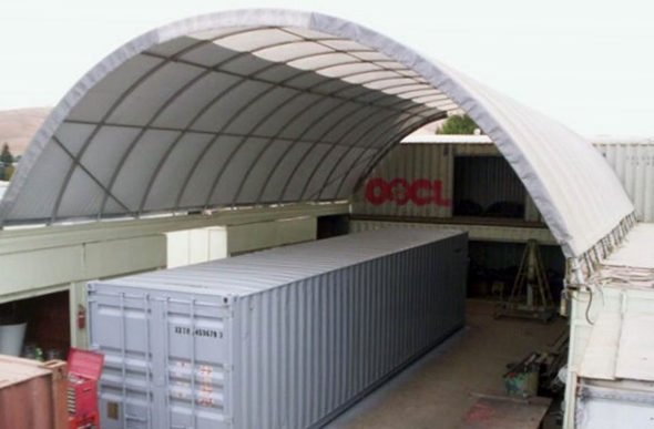 Arch, dome buildings for top soil, aggregate, and material storage